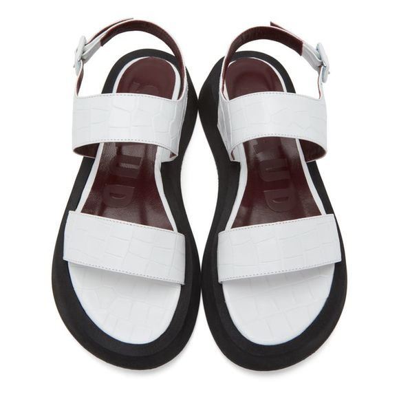 STAUD | Shoes | Staud Womens White Platform Nicky Round Wedge Leather ...